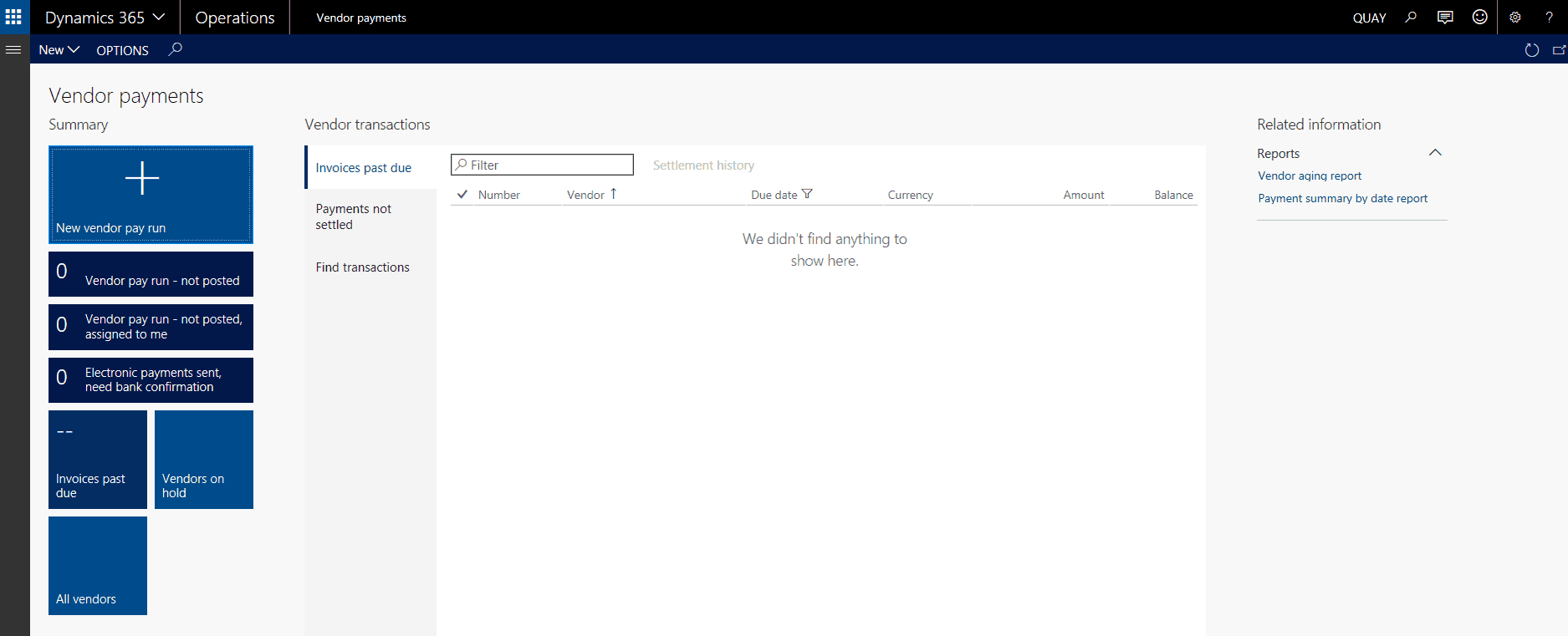 Vendor Payments Workspace in Dynamics 365 | Ellipse Solutions